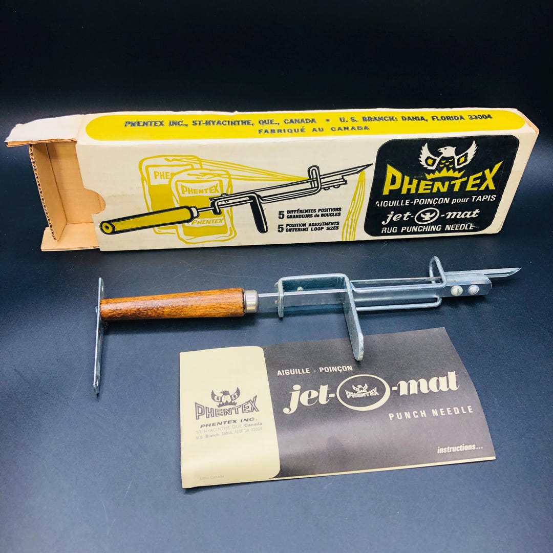 70s PHENTEX Jet O Mat Rug Punching Needle, Vintage Rug Making Tool ...