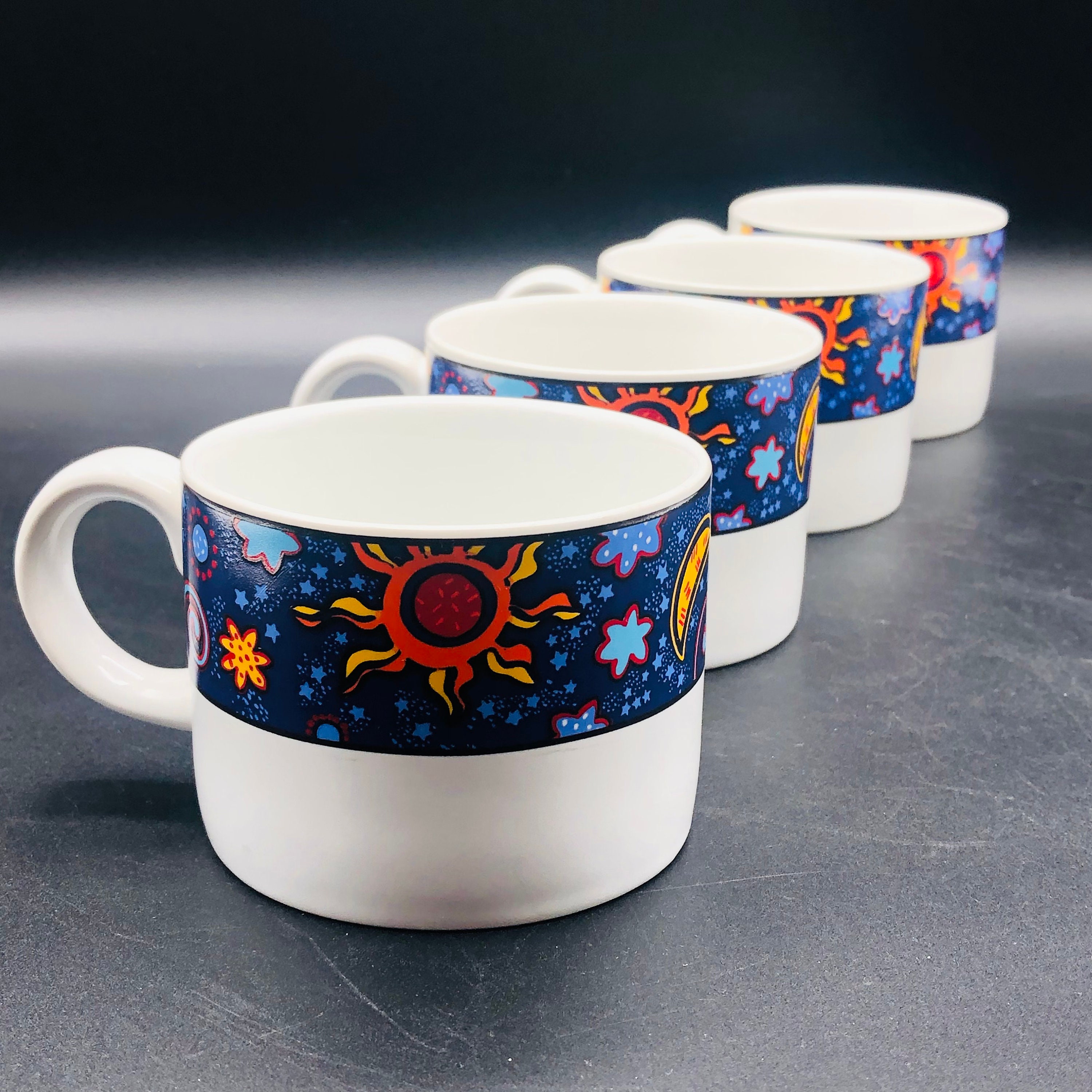 90s Sakura Celestial Ironstone Coffee Cup, SINGLE, Vintage Memphis ...