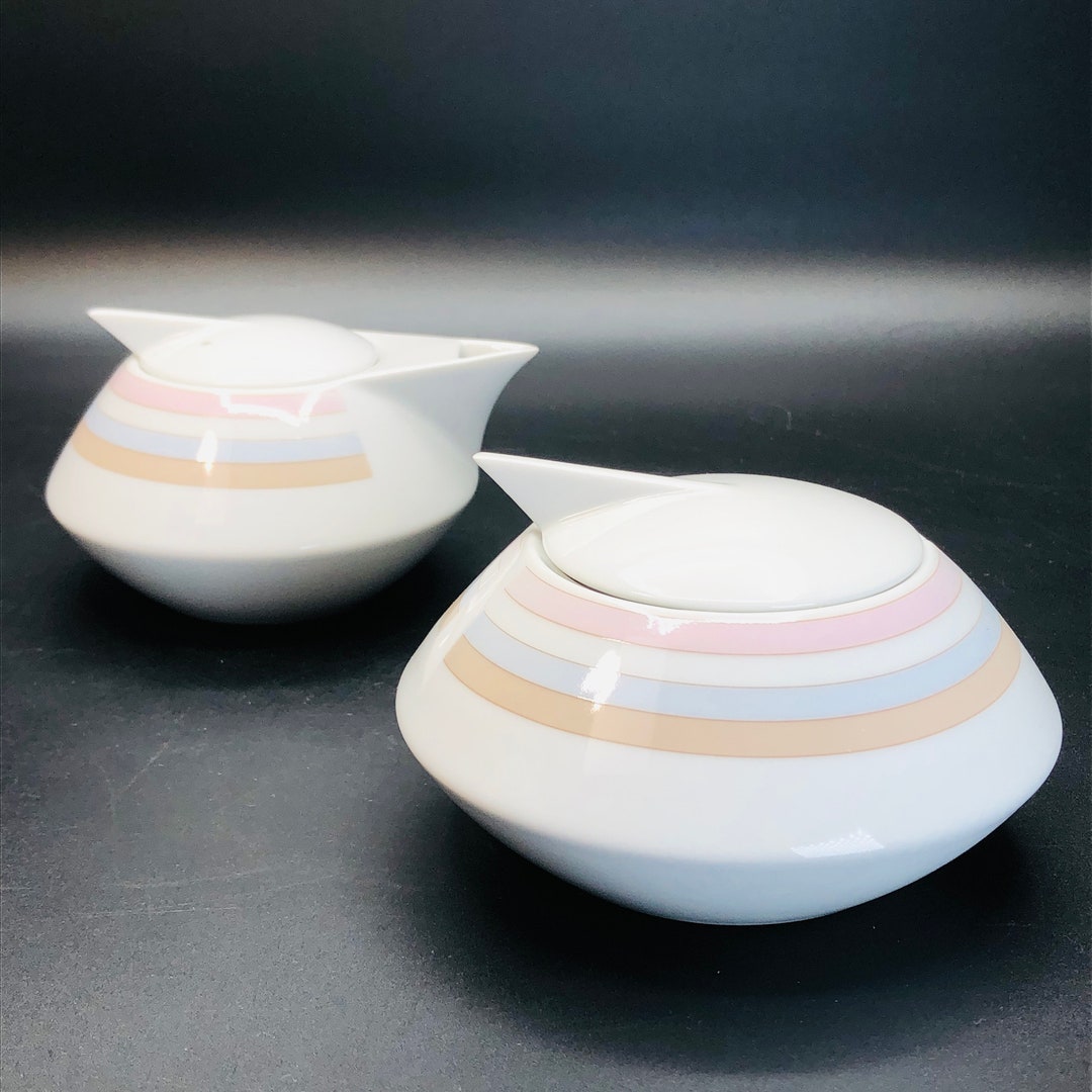 Ranmaru Japan UFO Creamer Sugar Set, Tempo V PEONY, Mid Century Pastel ...
