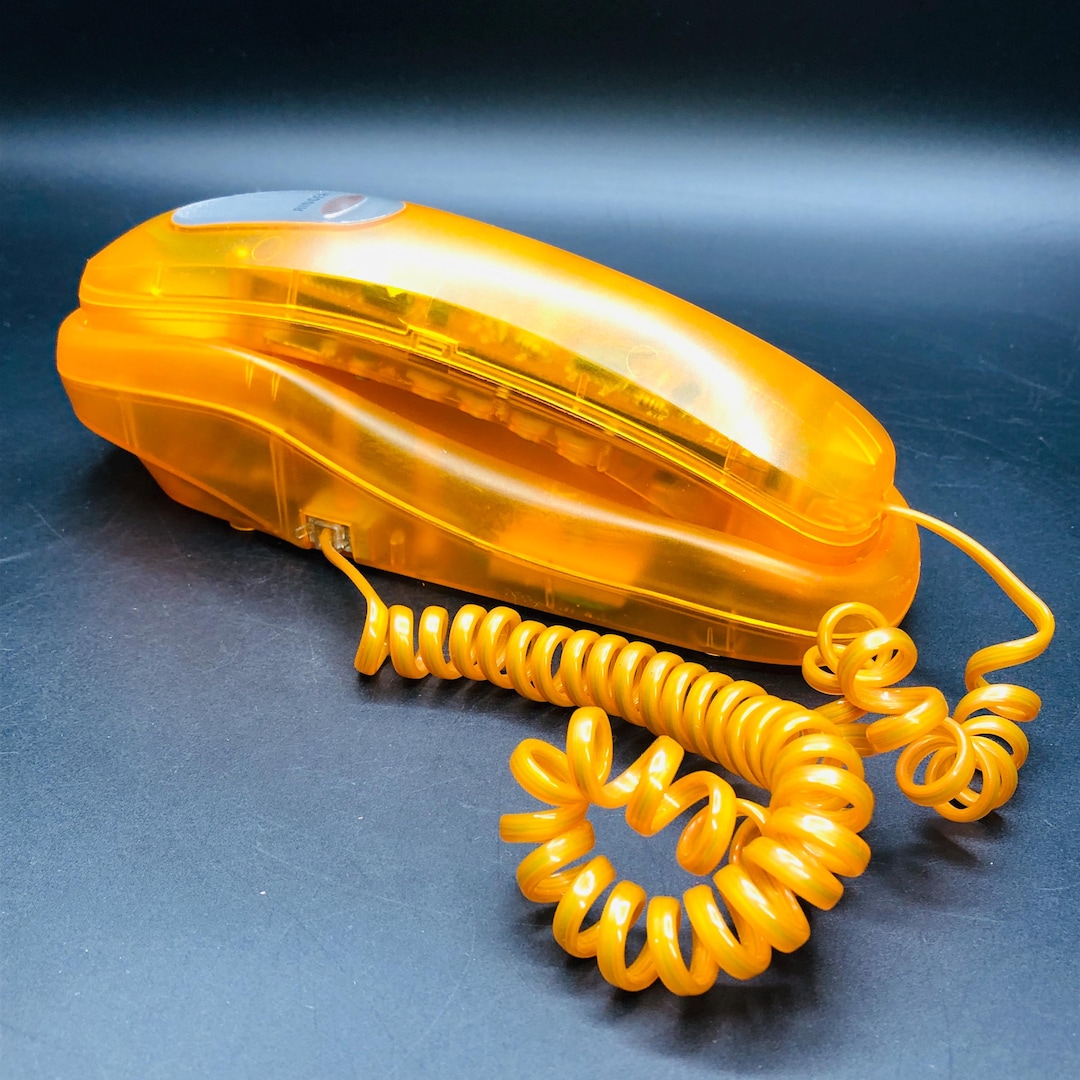 90s CHATEAU Neon Orange Translucent Landline Phone, Desktop or Wall ...
