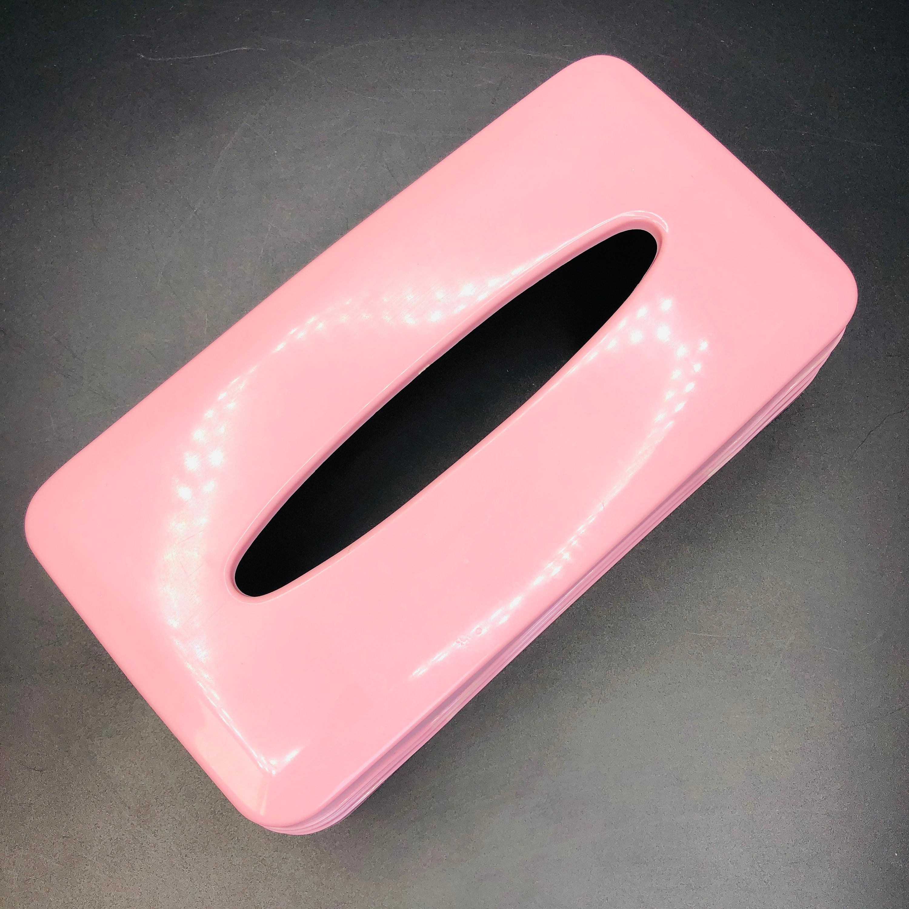 80s Dusty Rose Tissue Box Cover, Art Deco Revival Draped Waves, Hard ...