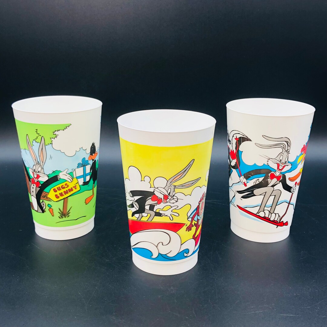 Vintage 90s Looney Tunes Coca Cola Mcdonald's Tumbler Set: Cartoon ...