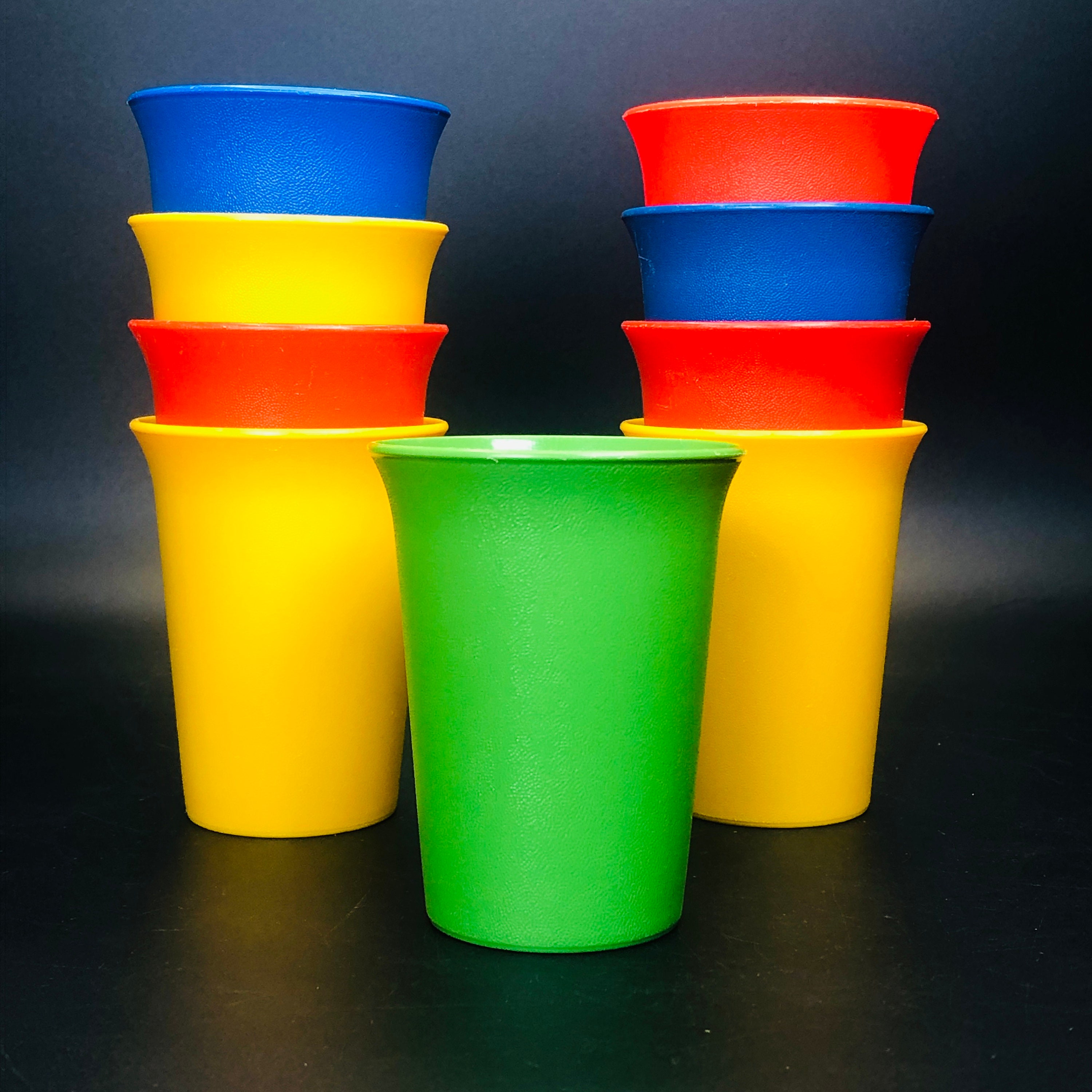 70s Tupperware Stackable Juice Cups, Lot of 9 Kids Tumblers, Camping ...