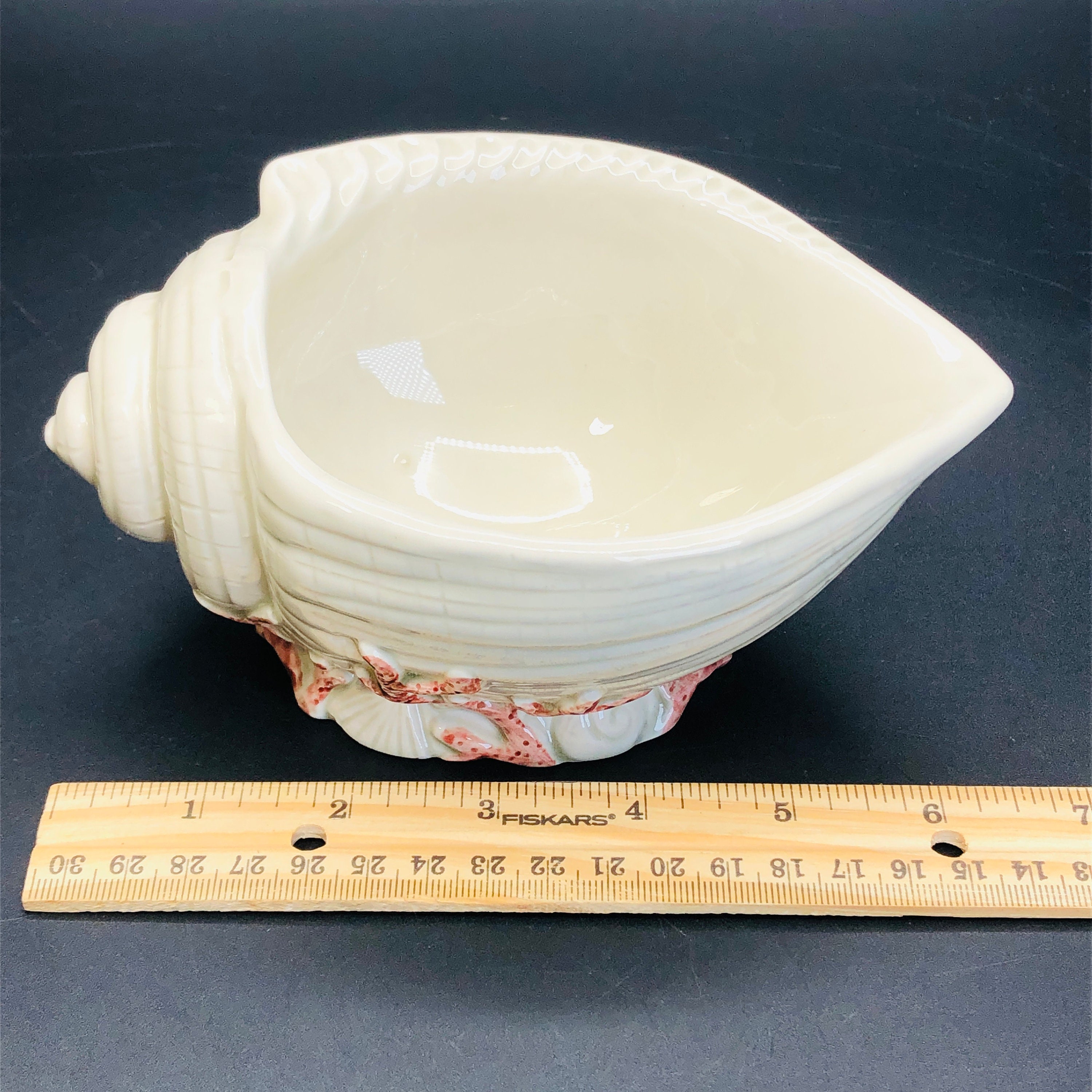 1977 Fitz and Floyd OCEANA Open Condiment Dish, Conch Shell Bowl Coral ...