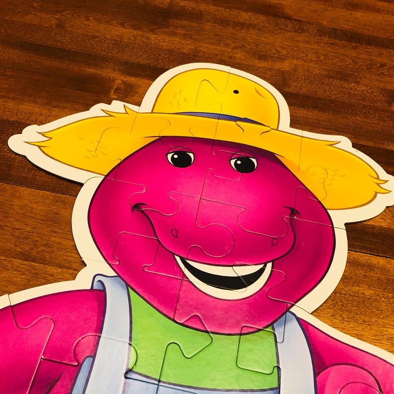 Vintage 1998 BARNEY Adventure Movie Kid Sized Floor Puzzle: Complete ...