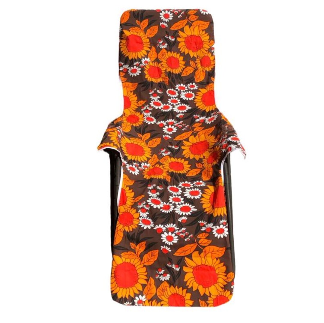 70s SEARS Flower Power Folding Cot Lounge Chair COVER Replacement ...