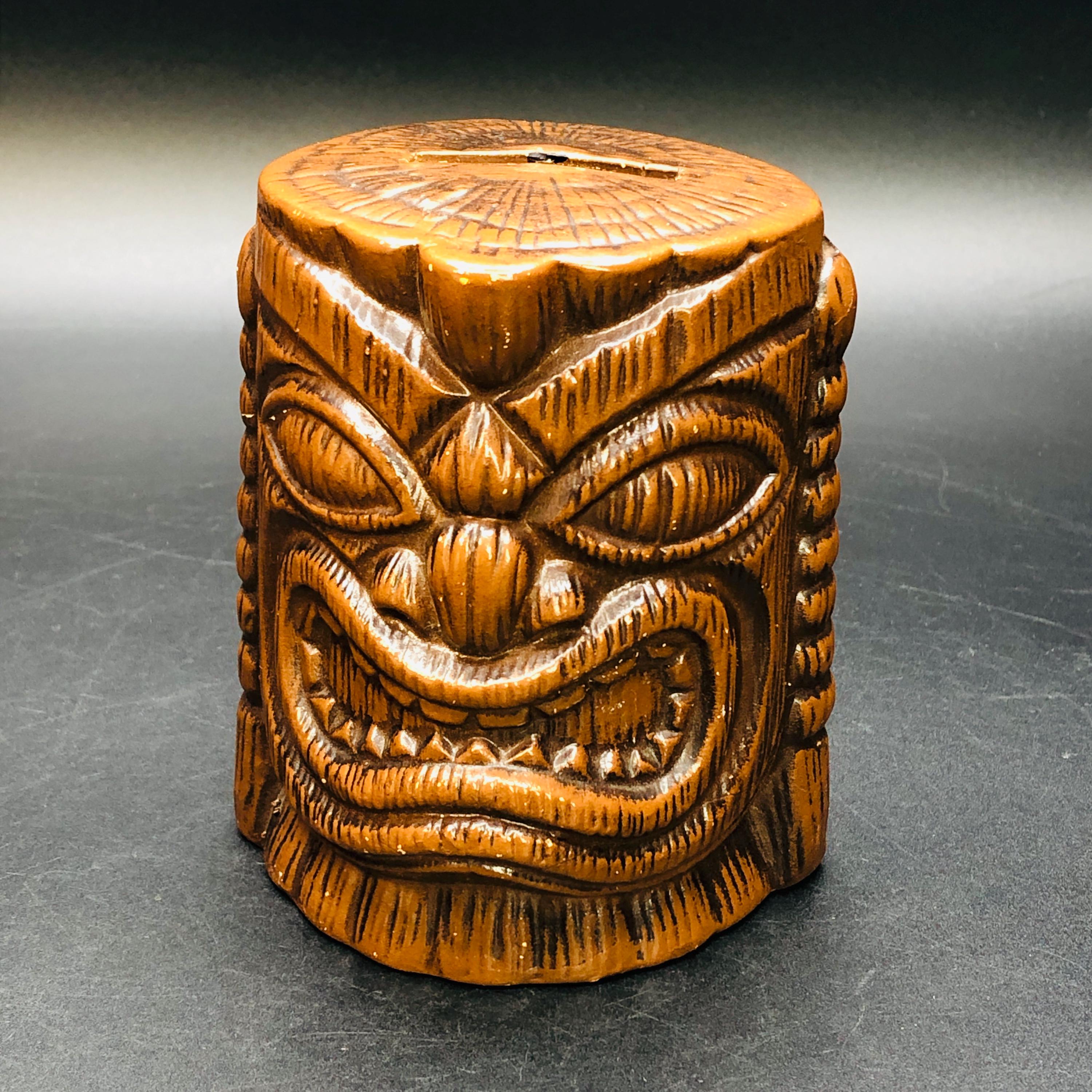 60s Tiki Totem Piggy Coin Bank, Mid Century Kitsch Honolulu Travel ...