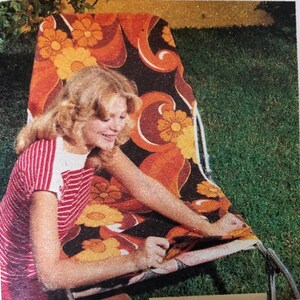 70s SEARS Flower Power Folding Cot Lounge Chair COVER Replacement ...