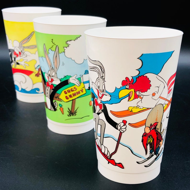 Vintage 90s Looney Tunes Coca Cola Mcdonald's Tumbler Set: Cartoon ...
