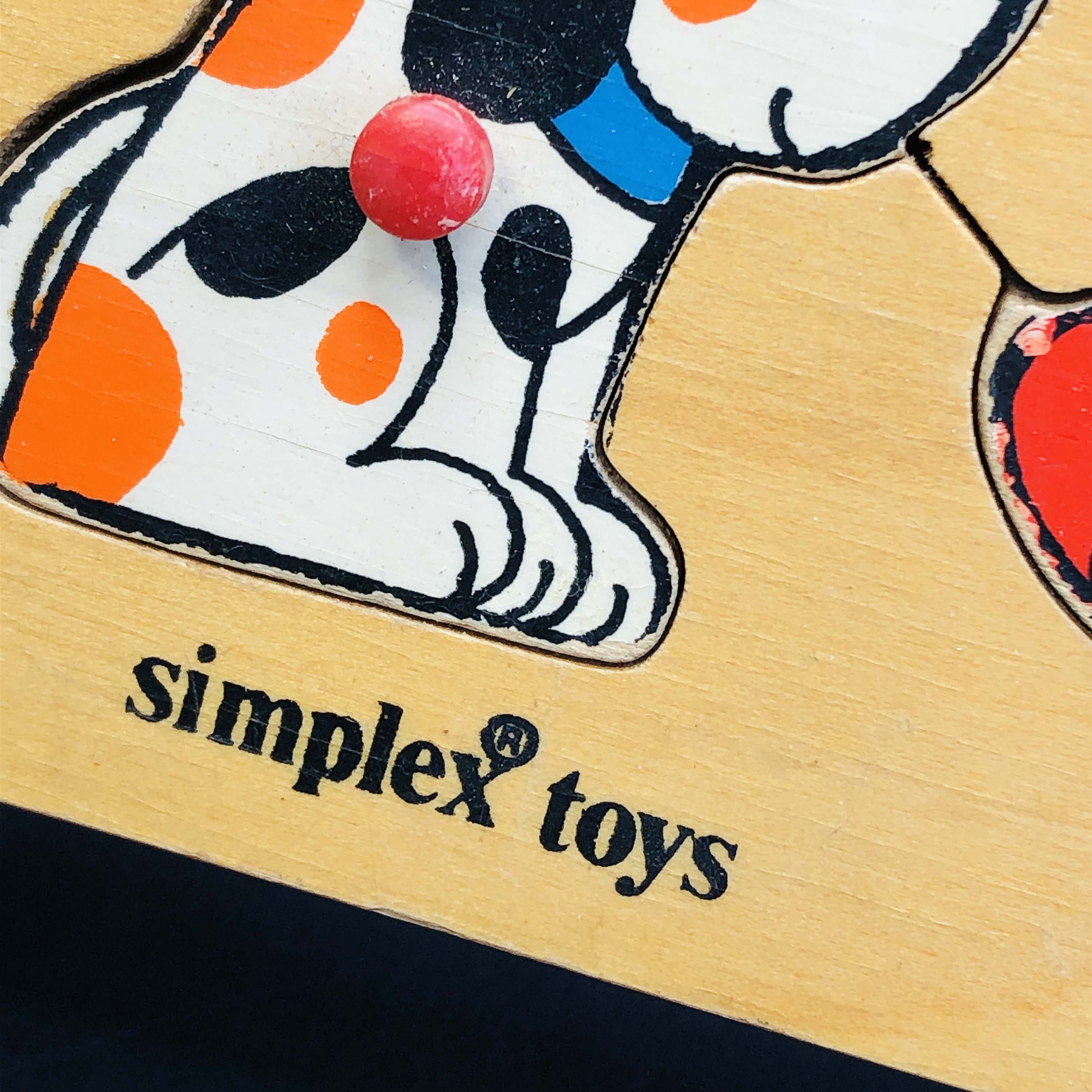 70s Simplex Toys Wooden Cutouts Puzzle With Red Peg Knobs, Furniture ...