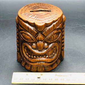 60s Tiki Totem Piggy Coin Bank, Mid Century Kitsch Honolulu Travel ...