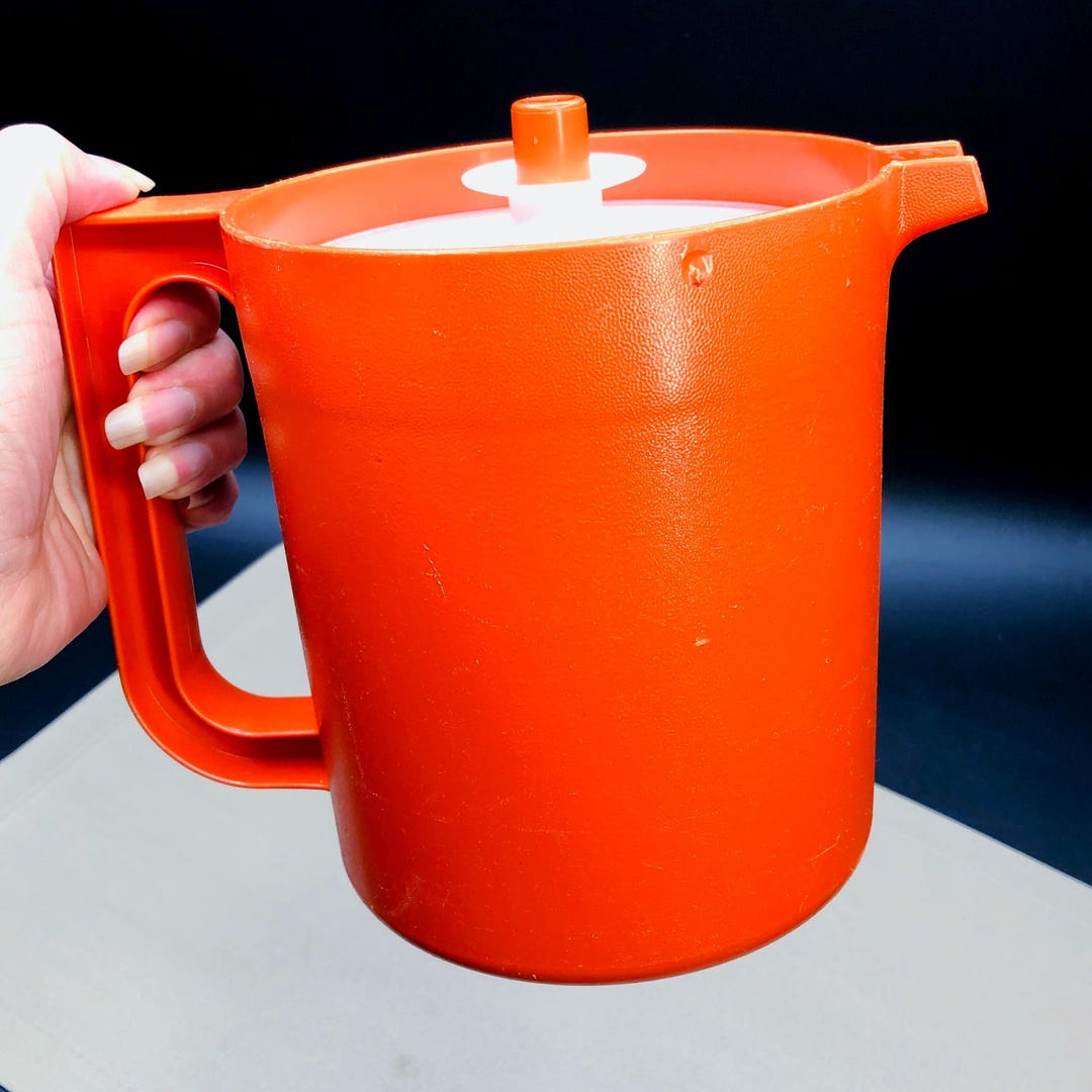 Vintage 70s TUPPERWARE Harvest Orange Beverage Pitcher 1.5 Quart ...