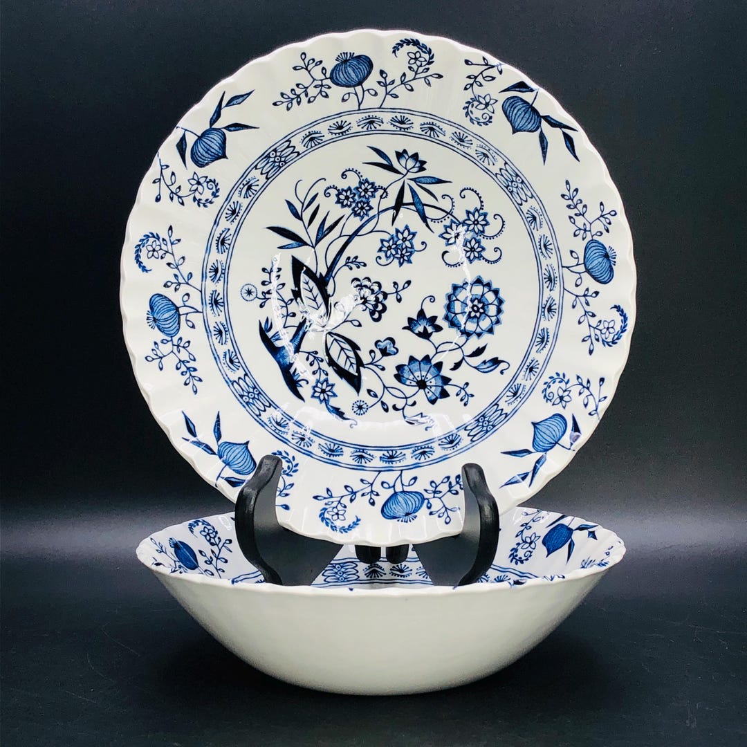 60s Classic JG MEAKIN Blue Nordic 8" Vegetable Serving Bowl-single ...