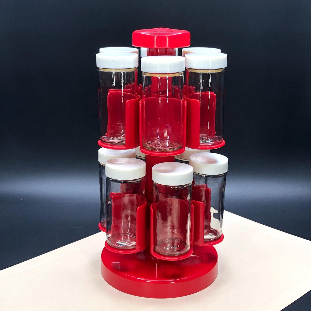Vintage 80s COPCO MODSTYLE Red Spinner Revolving Spice Rack With ...