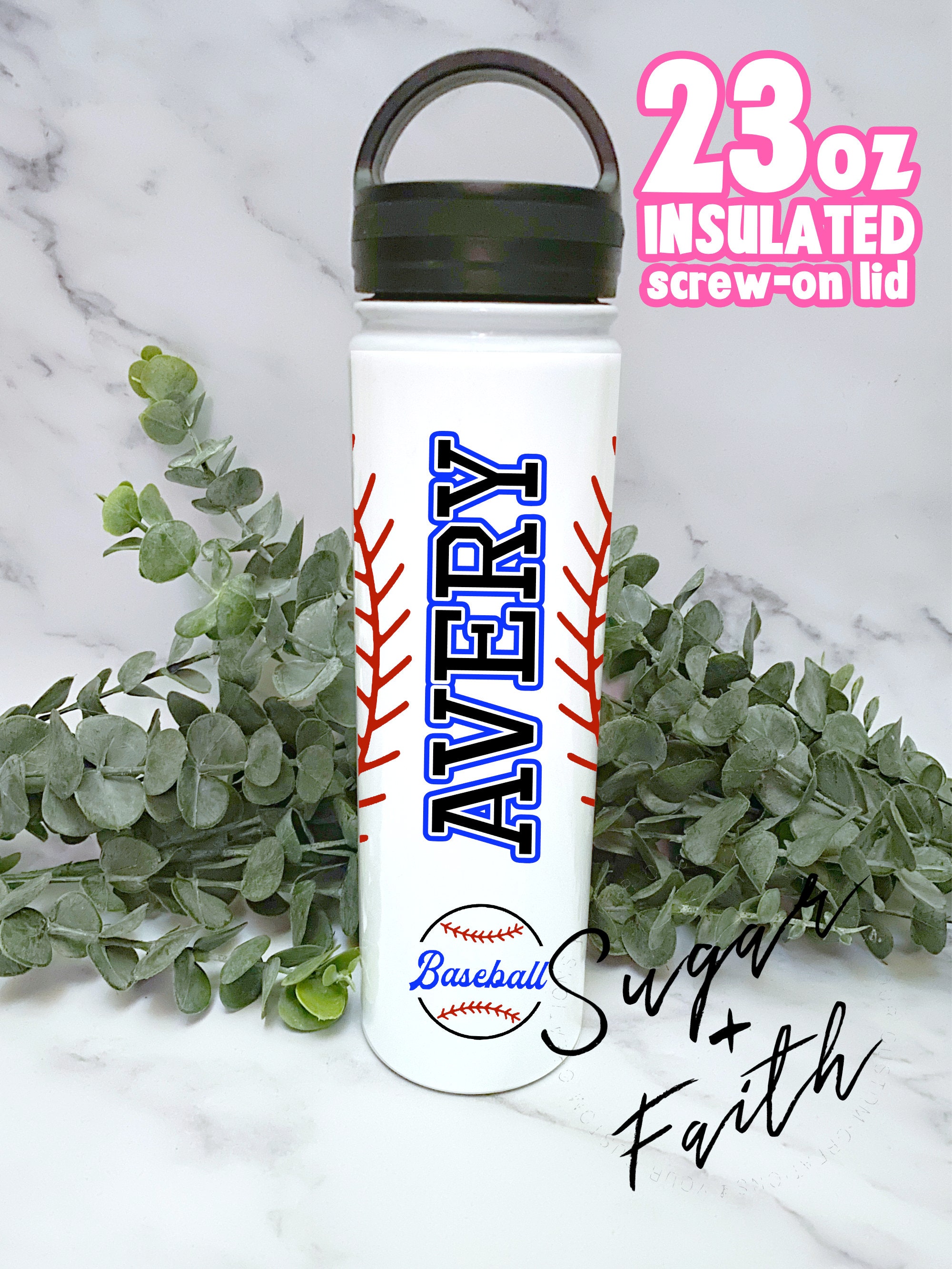 Baseball Water Bottle Team Gift Aluminum Stainless Steel - Etsy