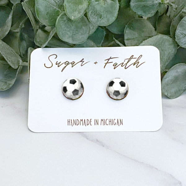 Soccer Earrings - Etsy