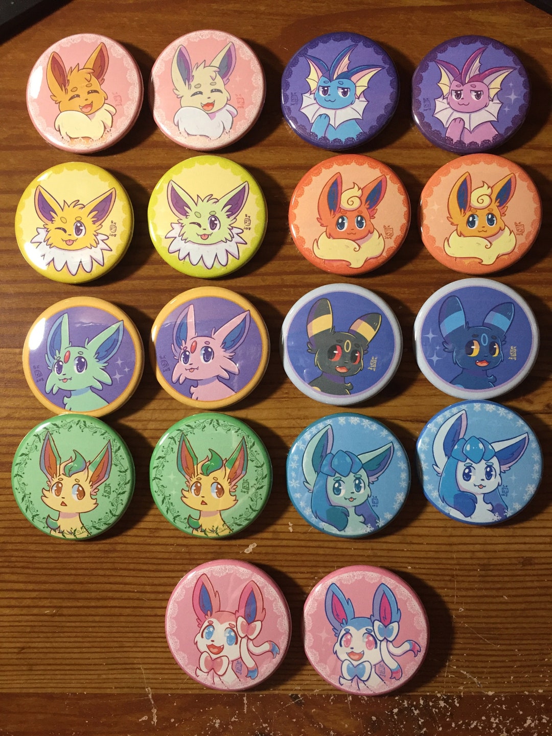 Elemental Evolution Pinback Buttons MADE TO ORDER - Video Game Inspired ...