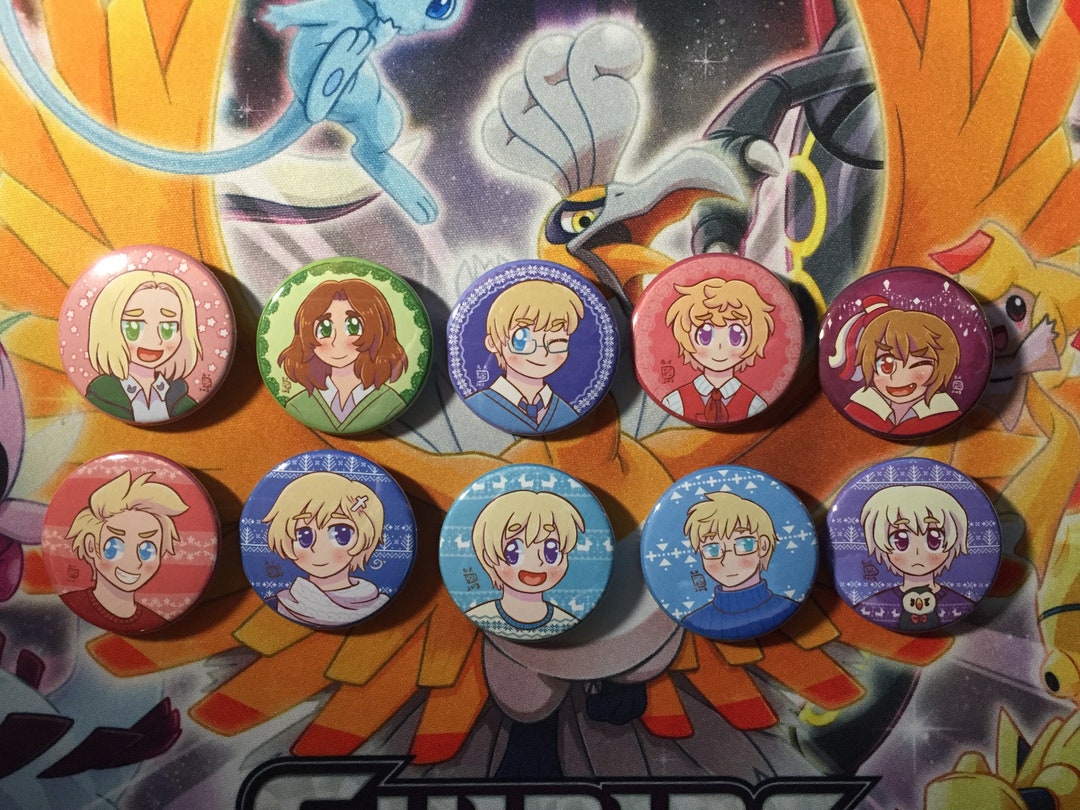 Aph Anime Inspired Pinback Buttons - MADE TO ORDER - Etsy