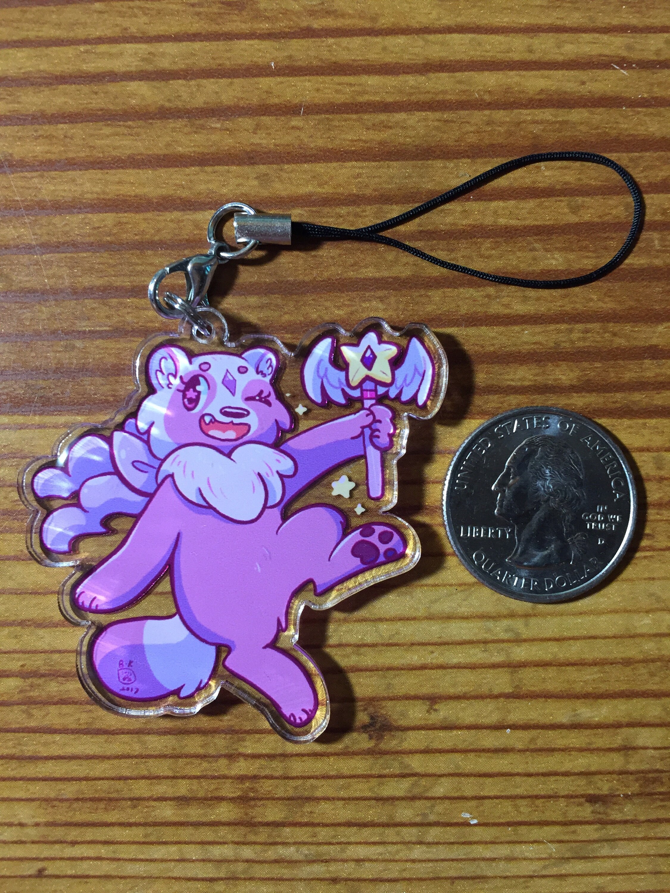 Mahou Shoujo Tanuki Acrylic Charm | Etsy