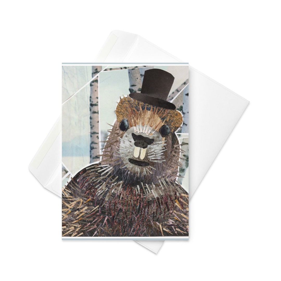 Groundhog Day Card Groundhogs Day Punxsutawney Phil Card Cute Rodent ...