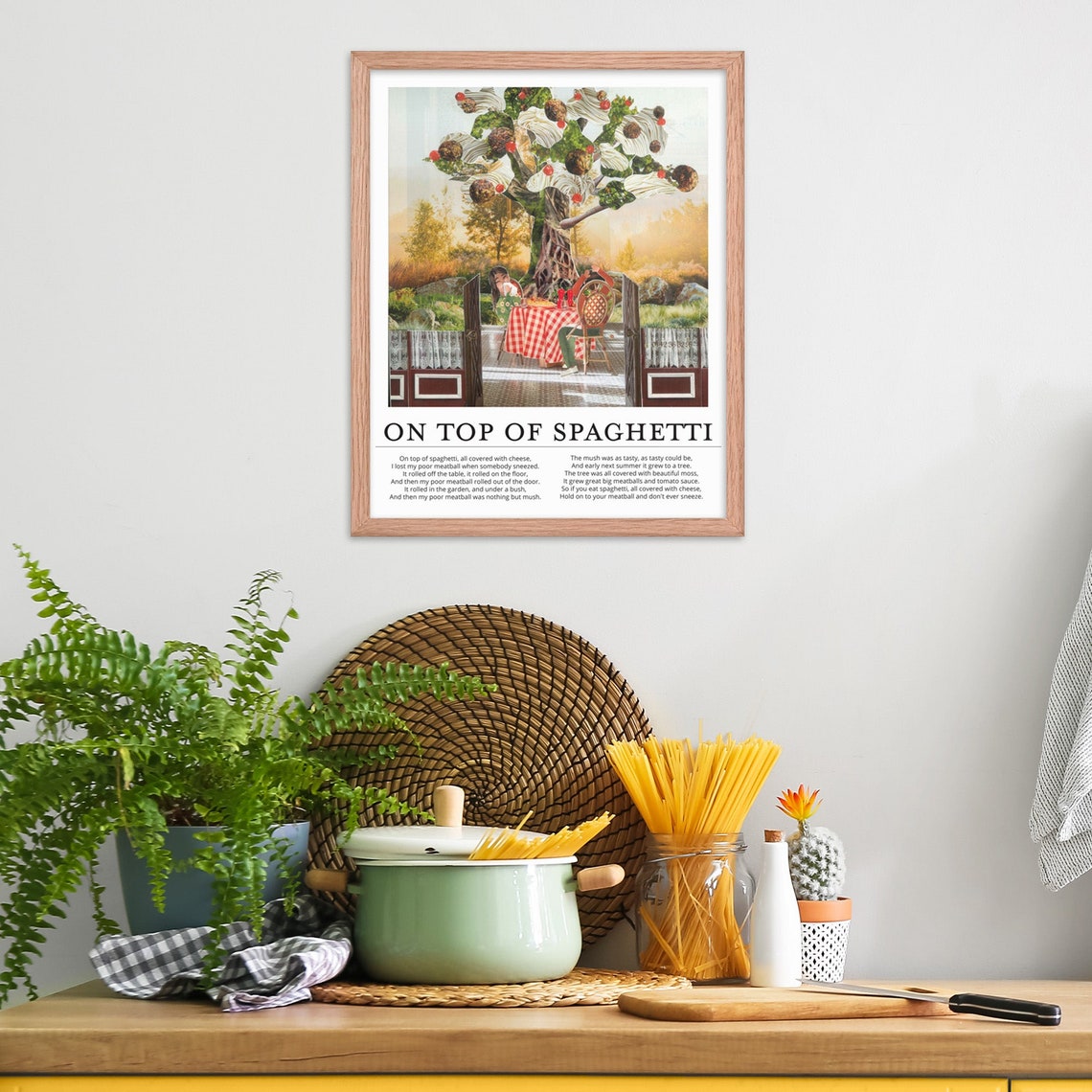 Spaghetti Dinner Print | Spaghetti Poster Print | Pasta Kitchen Art ...