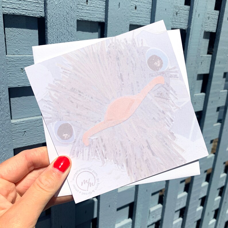 Funny Emu Card | Handmade Collage Greeting Card - Etsy