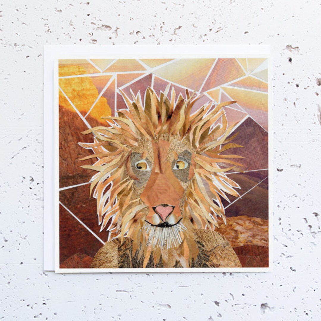 Leo Zodiac Card Leo Birthday Card Jungle Party Invite Lion Notecard ...