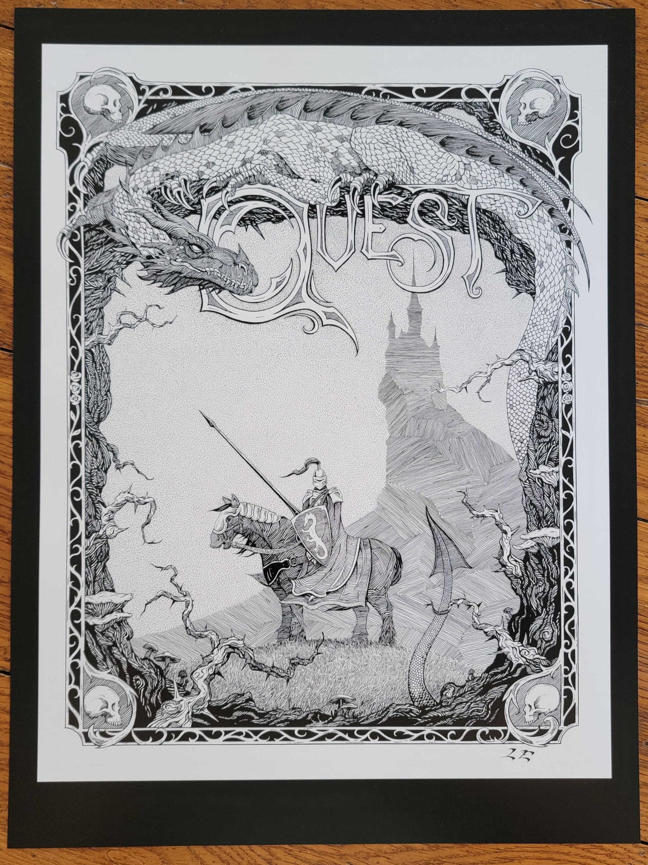 Fantasy Art Print 'quest' , Ink Drawing - Etsy