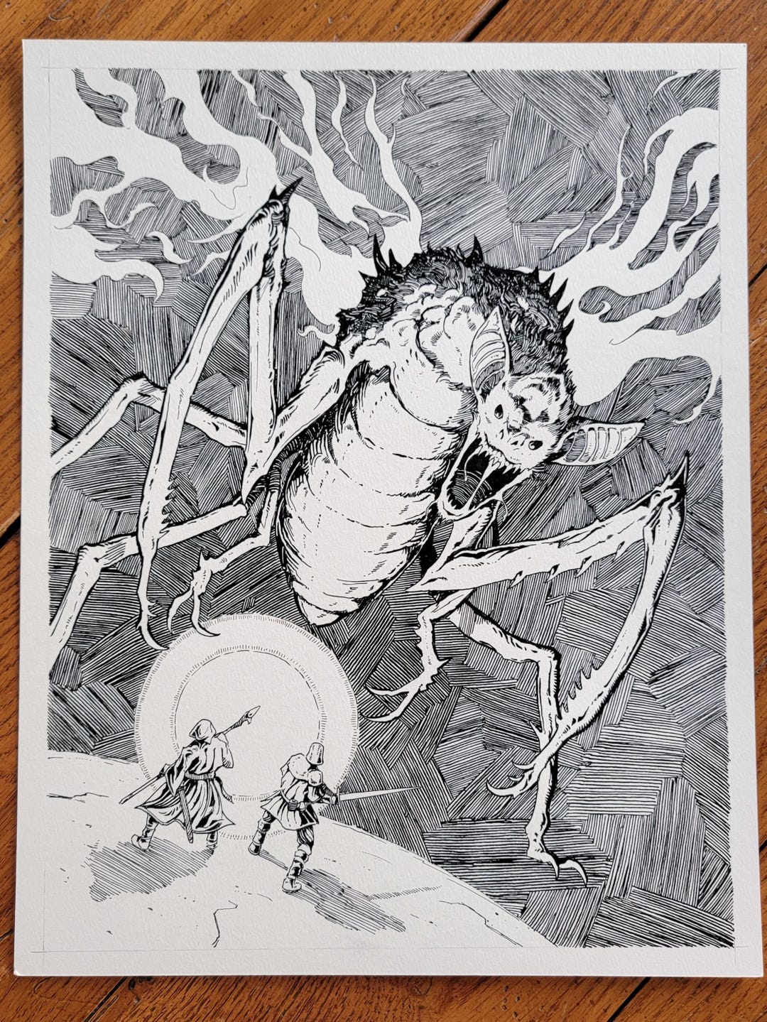 Original Ink Drawing 'ghost Mantis' - Etsy
