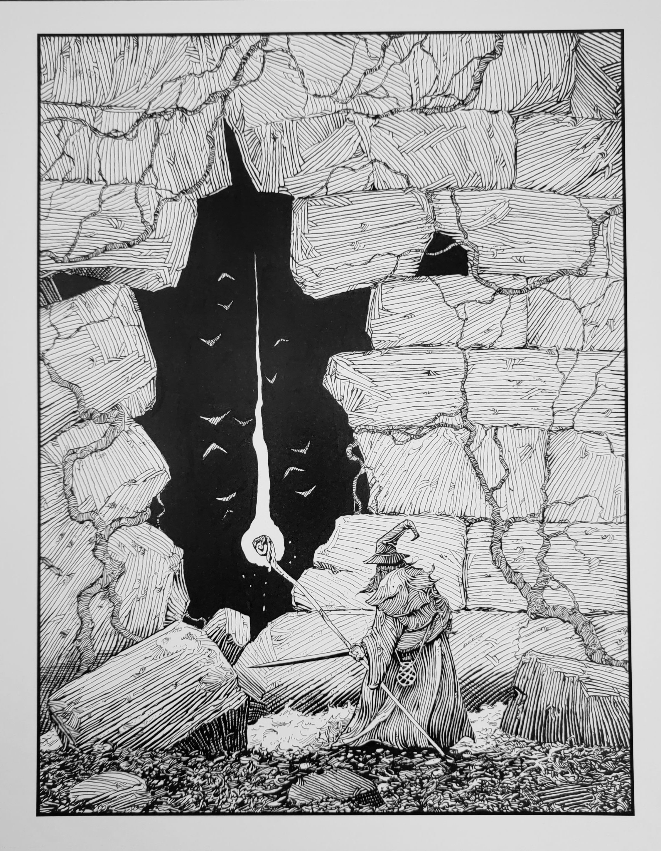 Wizard Fantasy Ink Drawing Art Print - Etsy