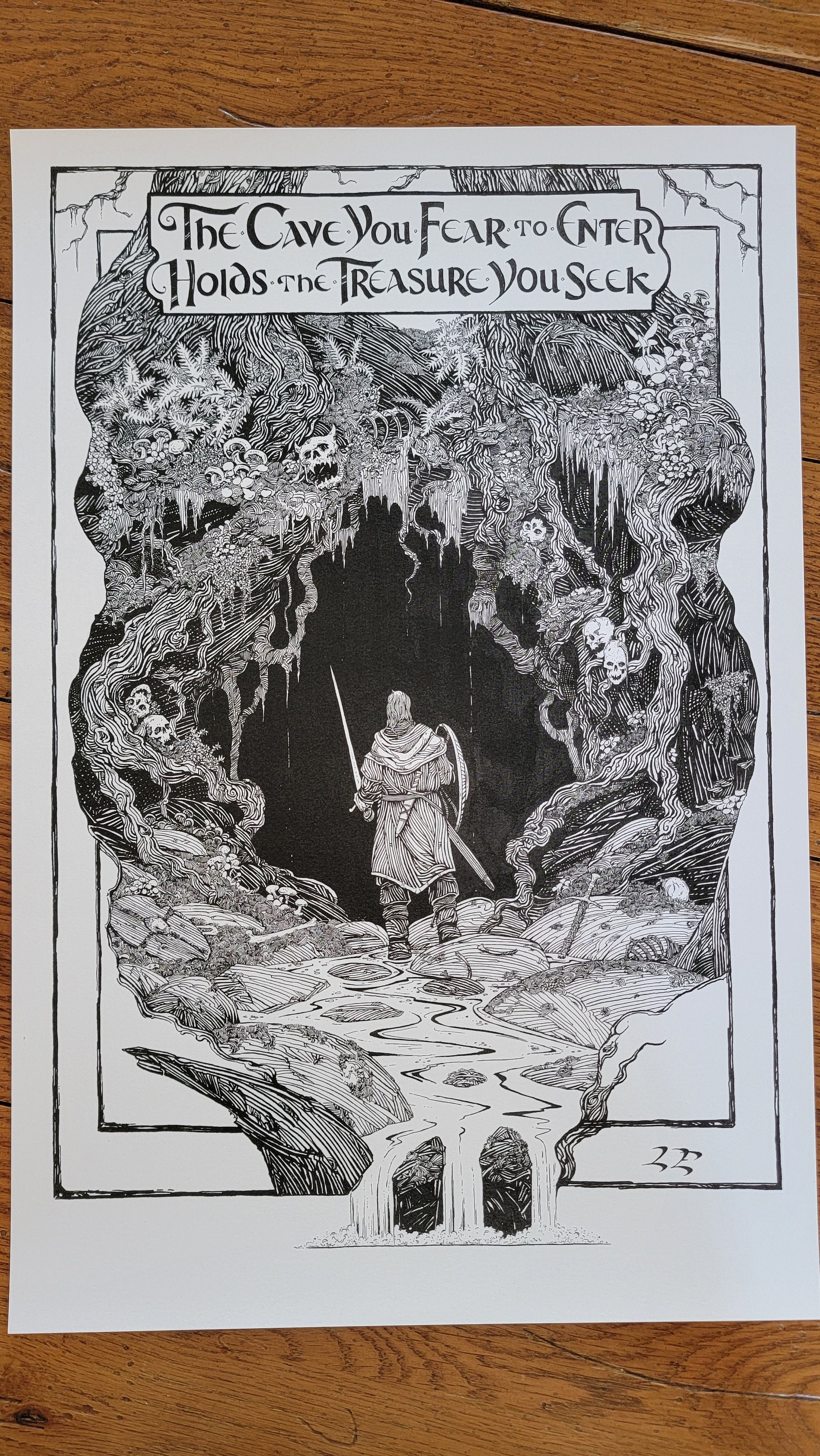 Ink Drawing Print 'the Cave' - Etsy