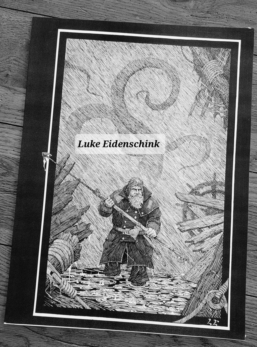 The Captain Ink Drawing Fantasy Art Print - Etsy