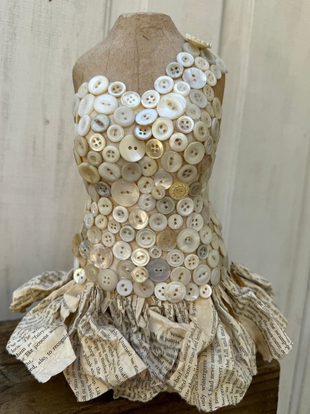 Vintage Button Altered Dress Form. One of a Kind Decorative Piece. Made ...