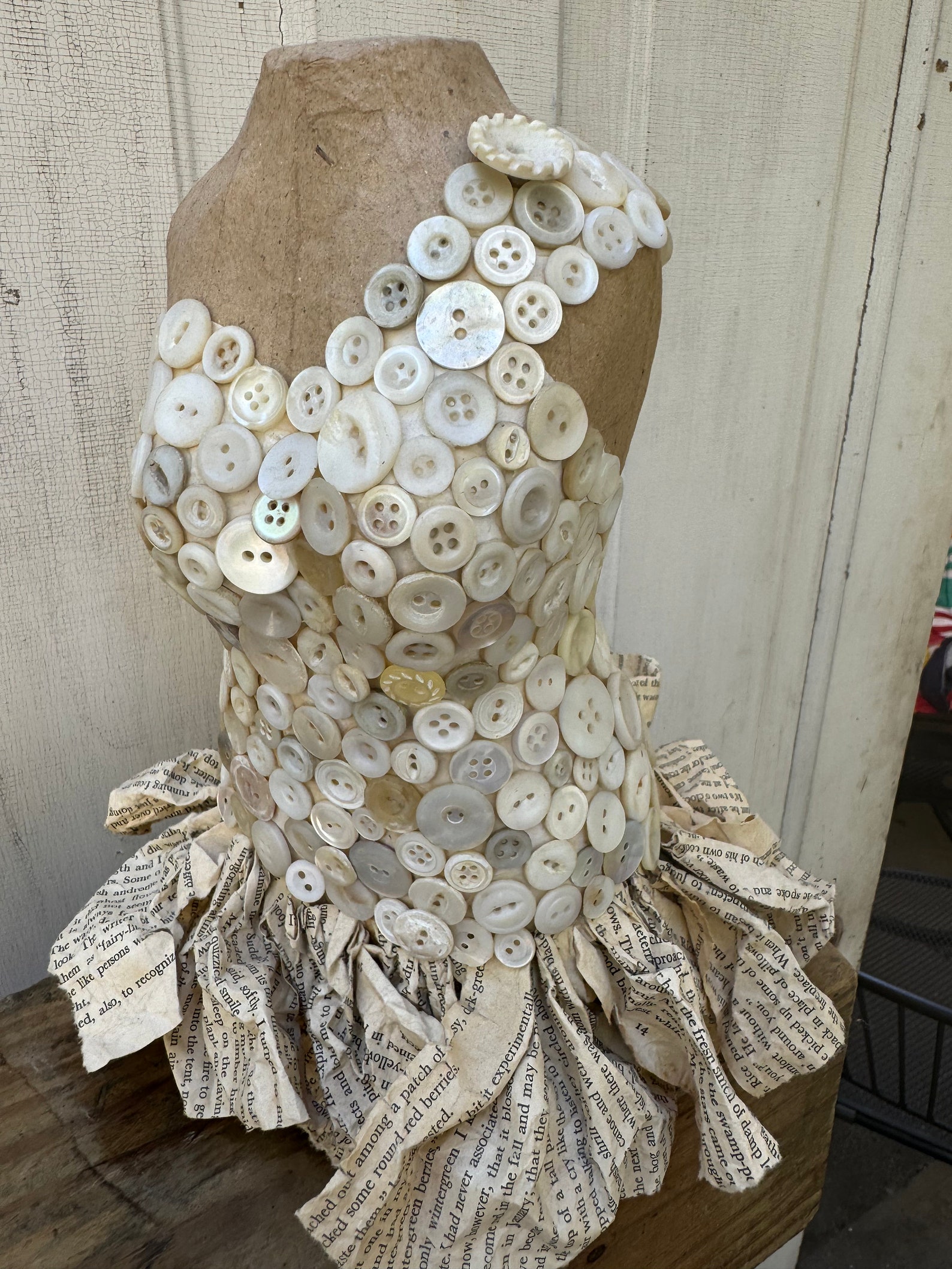 Vintage Button Altered Dress Form. Made With Vintage Mother of Pearl ...
