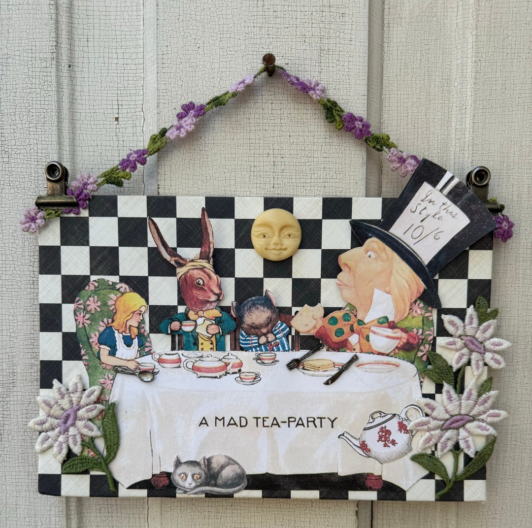 A Mad Tea Party. Set in Wonderland, This is a Mixed Media Collage ...