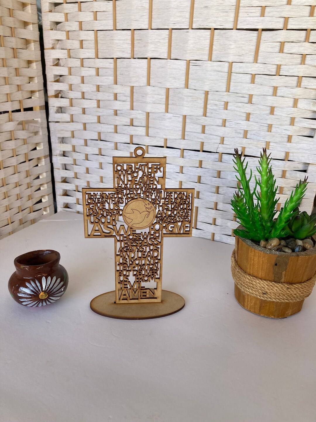 Lord’s Prayer Wood Cross L Holy Spirit L Laser Cut - Etsy