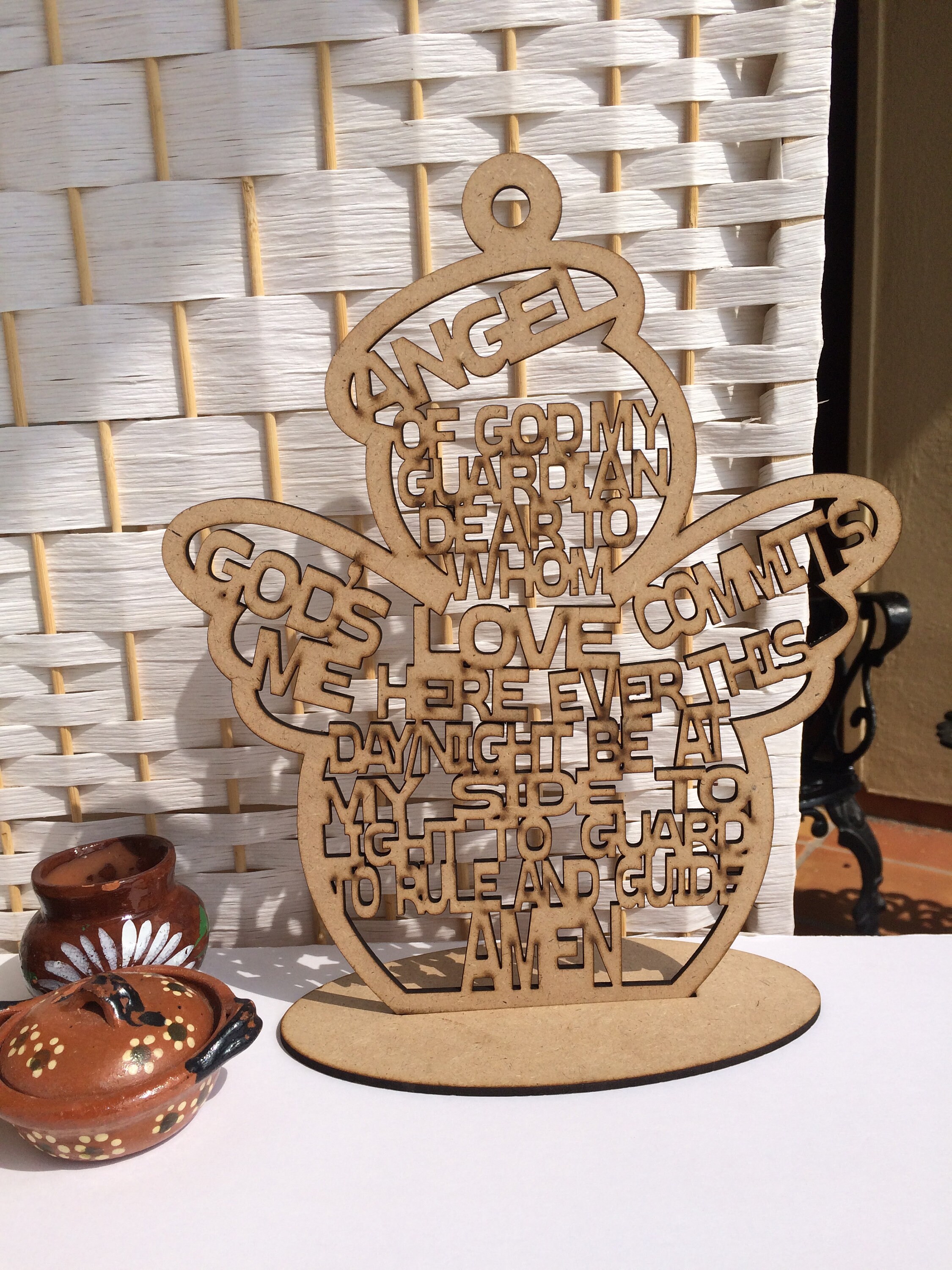 Guardian Angel Prayer Laser Cut includes Stand - Etsy