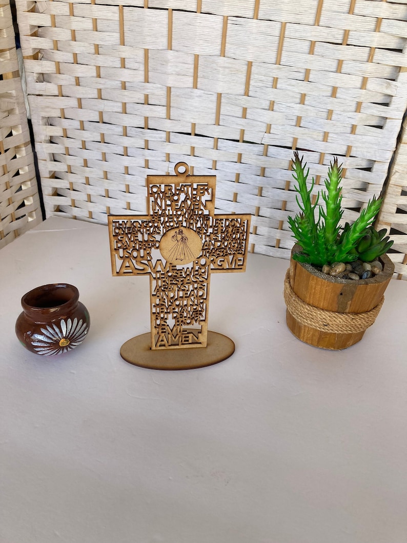 Lord’s Prayer Wood Cross L Divine Mercy L Laser Cut - Etsy