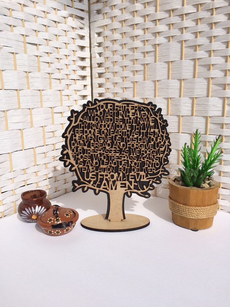 LORD'S PRAYER TREE - Laser Cut Wood 10x10 - Etsy