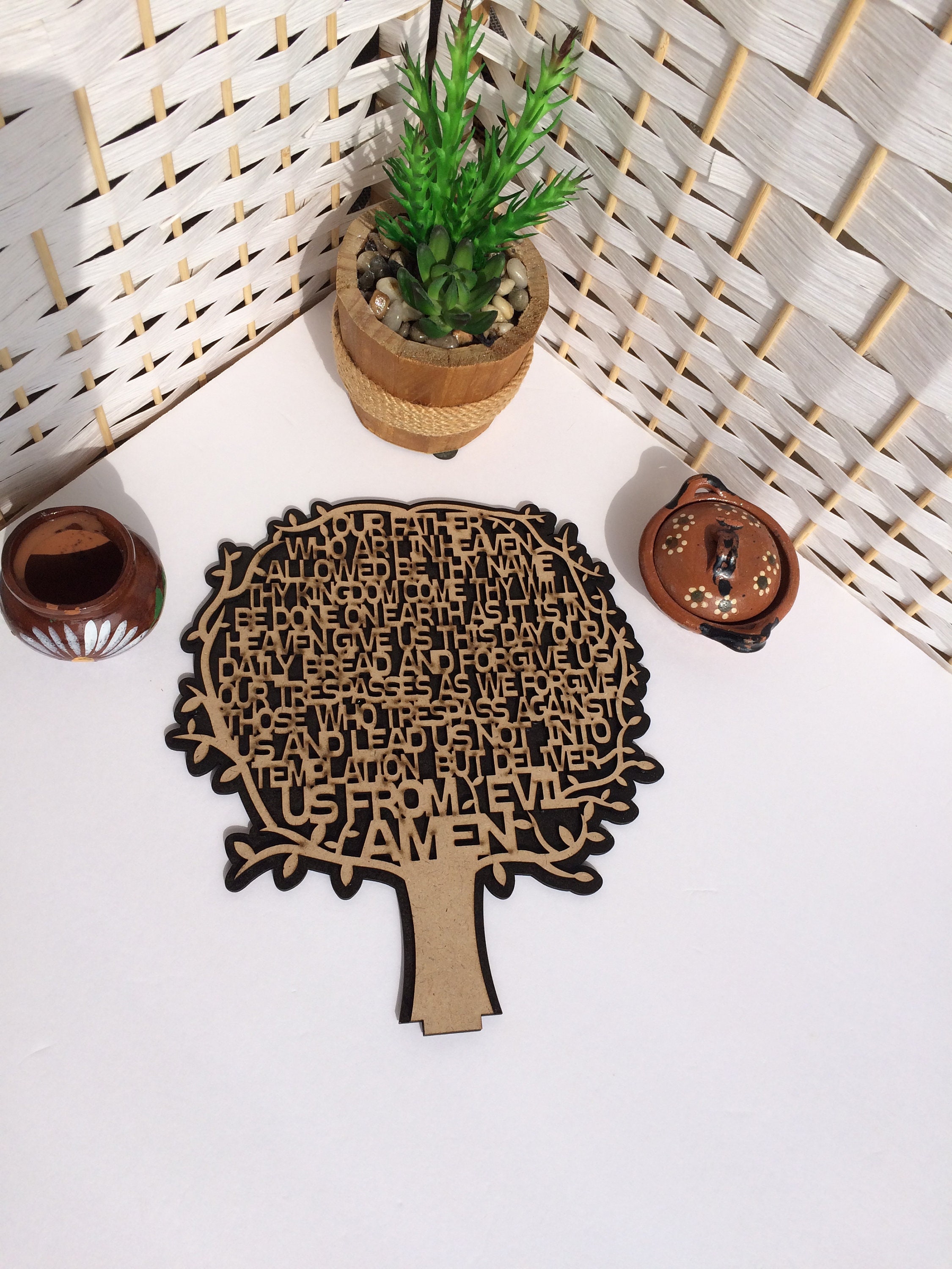 LORD'S PRAYER TREE - Laser Cut Wood 10x10 - Etsy
