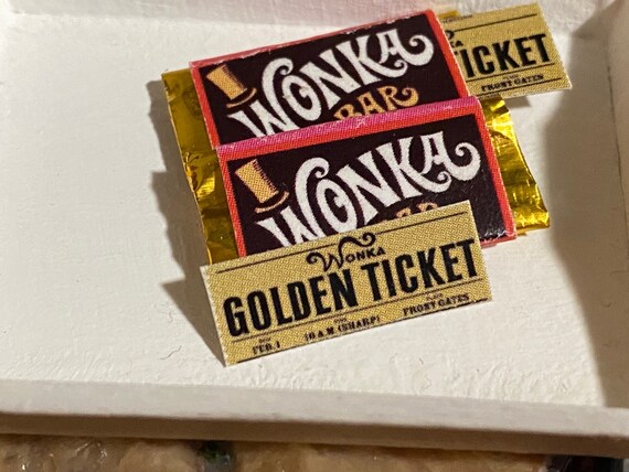 Wonka Bars Golden Tickets Cutest Miniatures Set of 2 | Etsy
