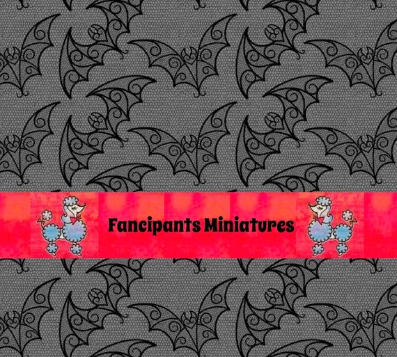 Lacy Bats Wallpaper Art Paper Miniature Printable | Etsy