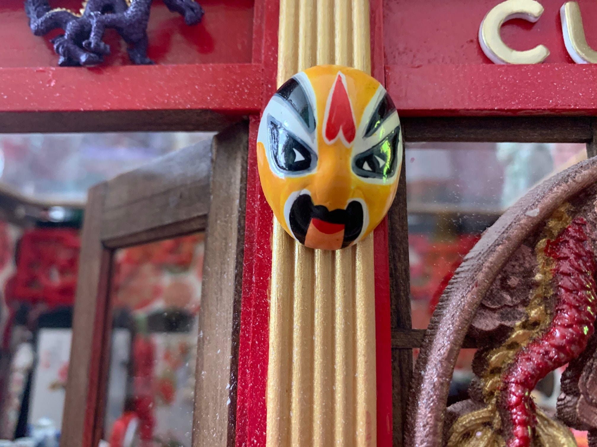 Miniature Vintage Chinese Opera Mask - Dollhouse Art - Gold - Etsy
