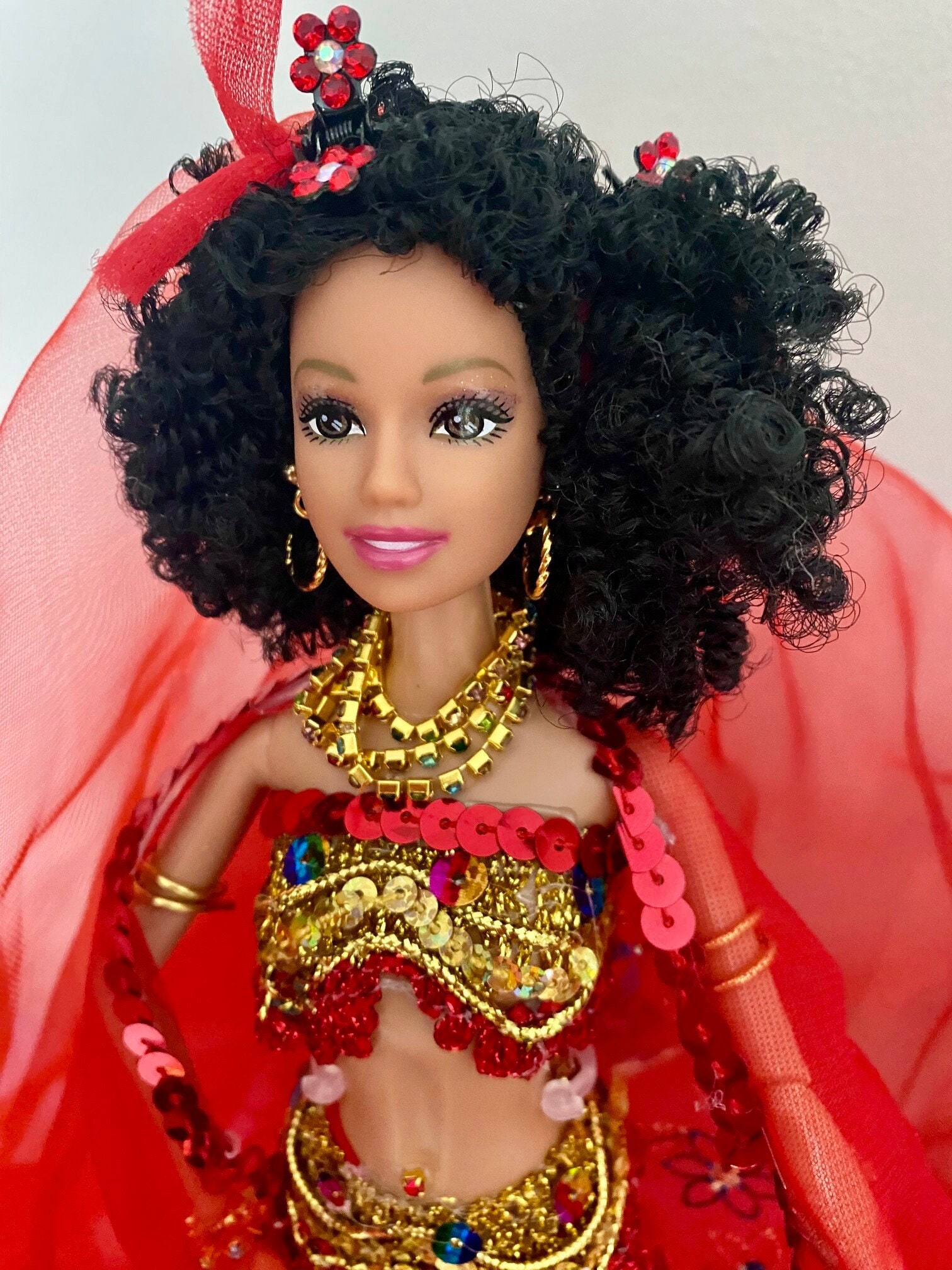 Ruby Red Belly Dancer Doll 1/6 Barbie Size - Etsy