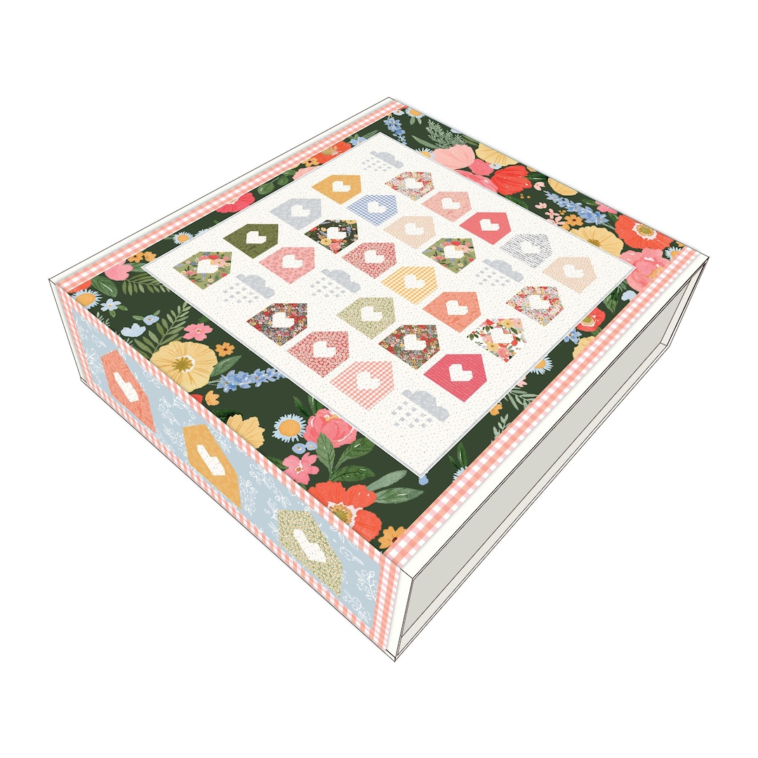 Silver Lining BOXED Quilt Kit Featuring Floral Charms by Kelsey Carlson ...