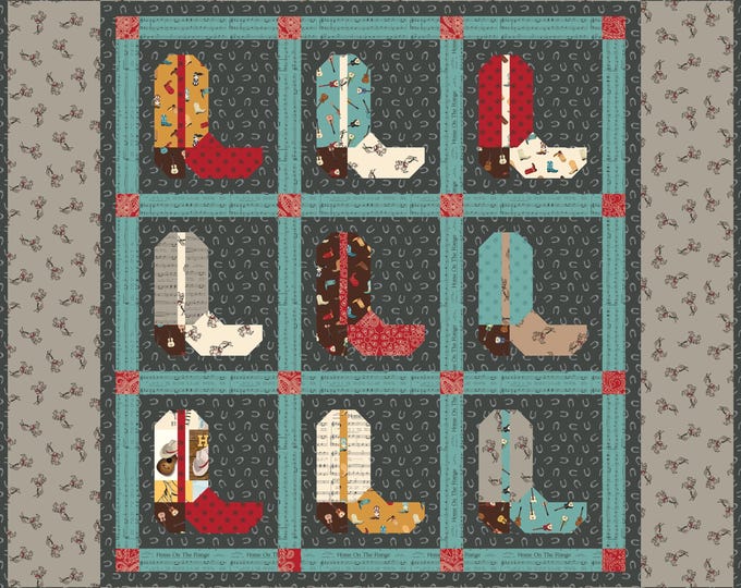 Cowboy Boots Quilt Kit Featuring Cowboys by Echo Park for Riley Blake ...