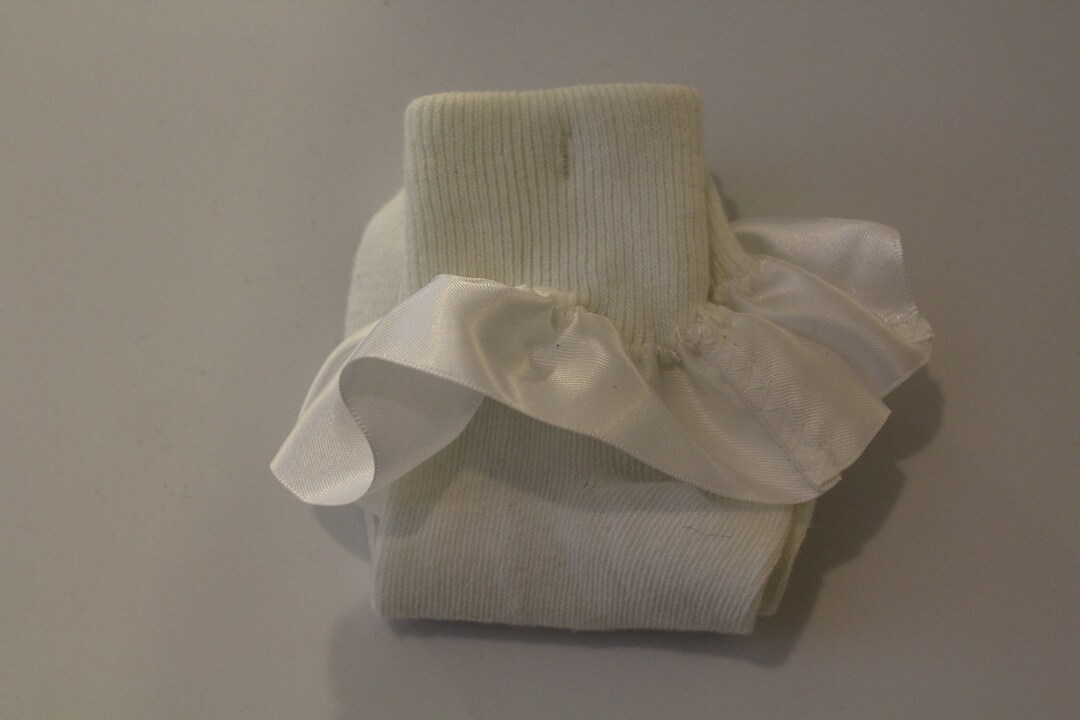 Girls' Ruffled Sock-white Satin - Etsy