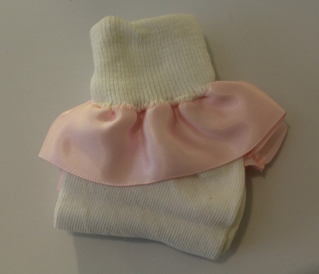 Girls' Ruffled Sock-pink Satin - Etsy
