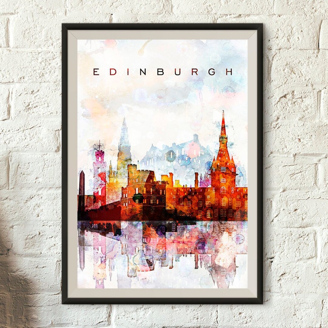 Edinburgh Printable Poster Scottish Printable Skyline Digital Poster ...