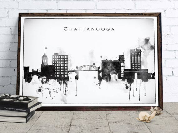 Art & Collectibles Chattanooga watercolor Canvas Chattanooga sketch ...